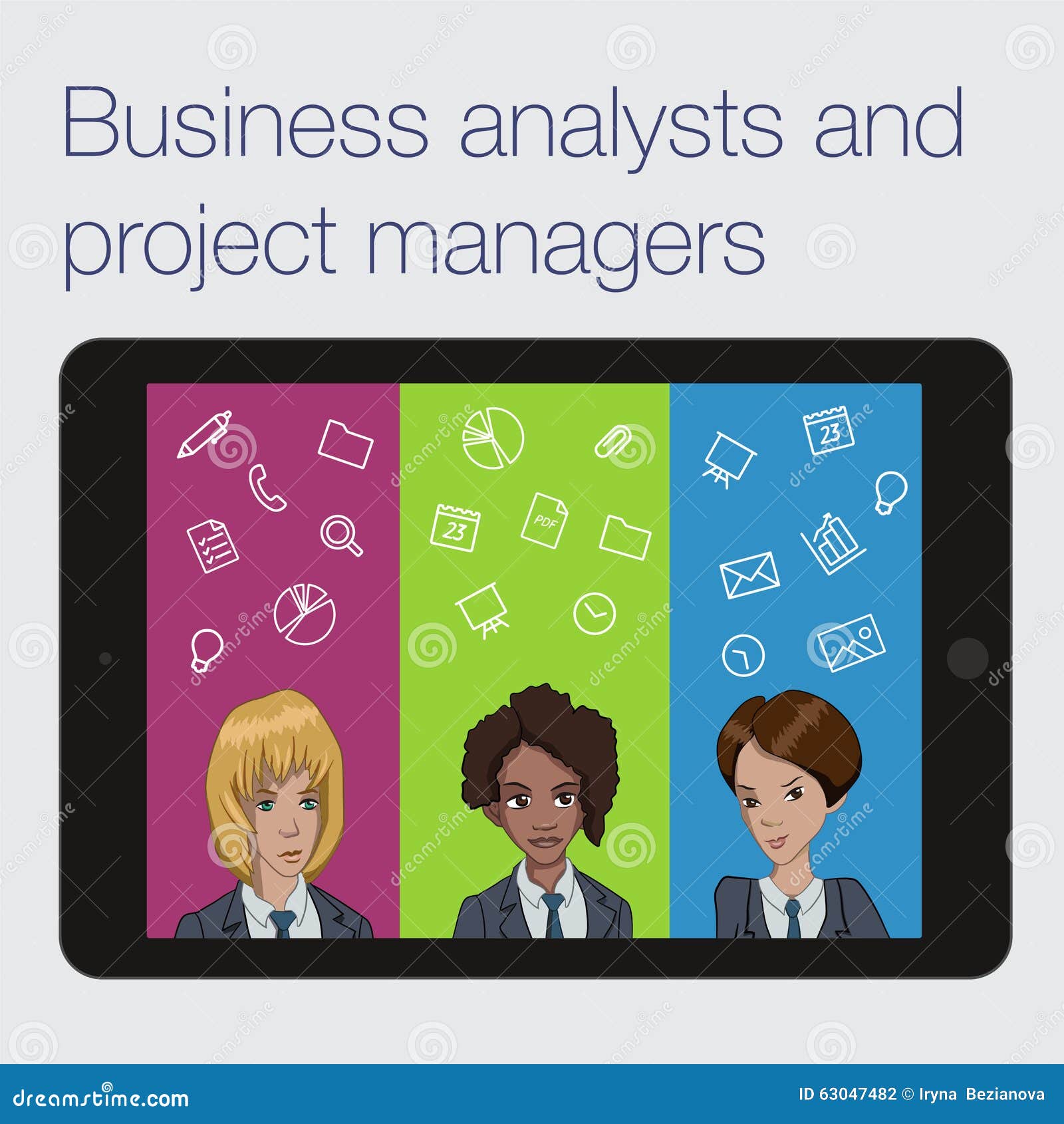 Daily Call To a Remote Project Team Stock Illustration - Illustration ...