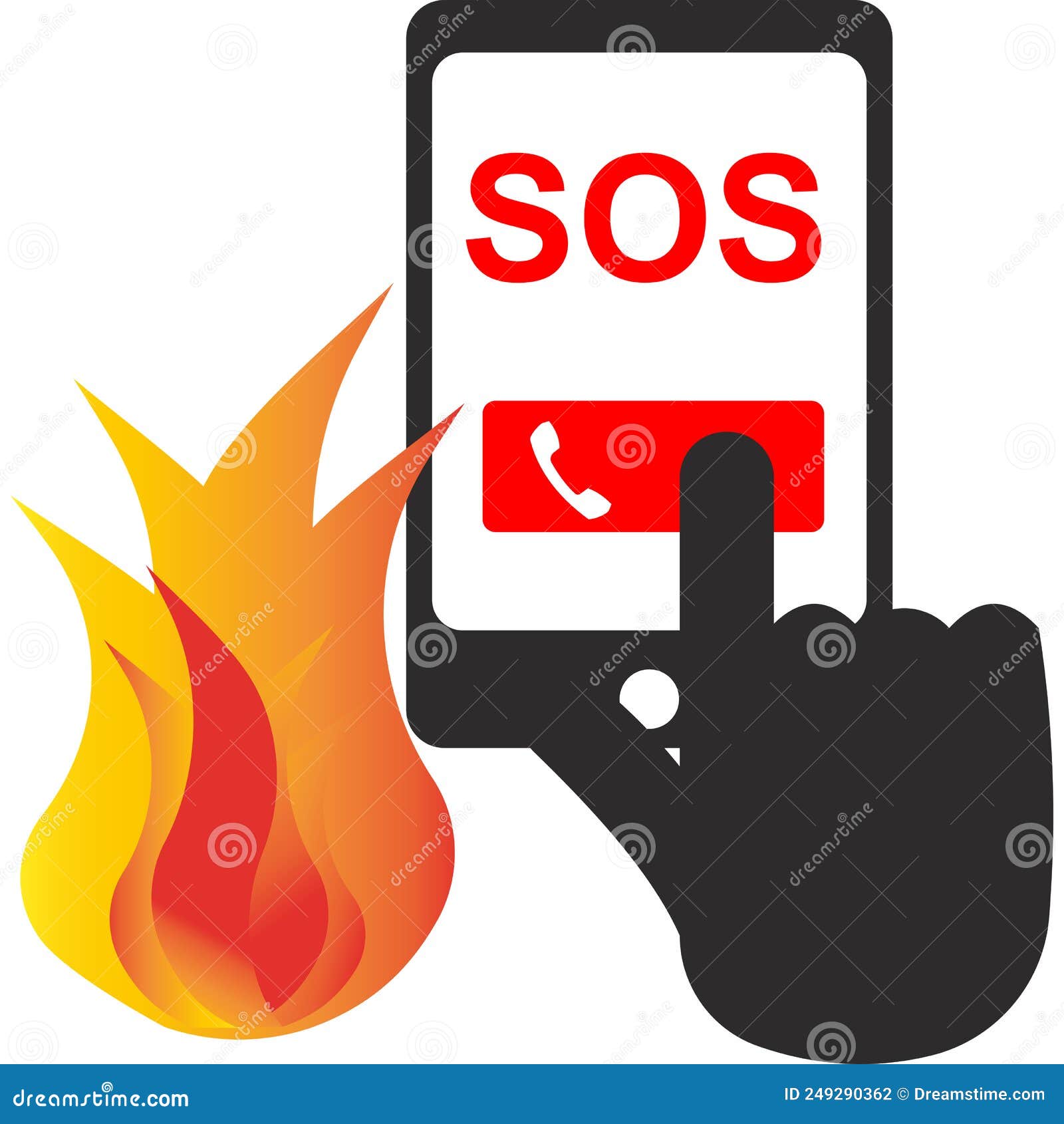 A Call To the Rescue Service. Vector Image. Stock Vector - Illustration ...