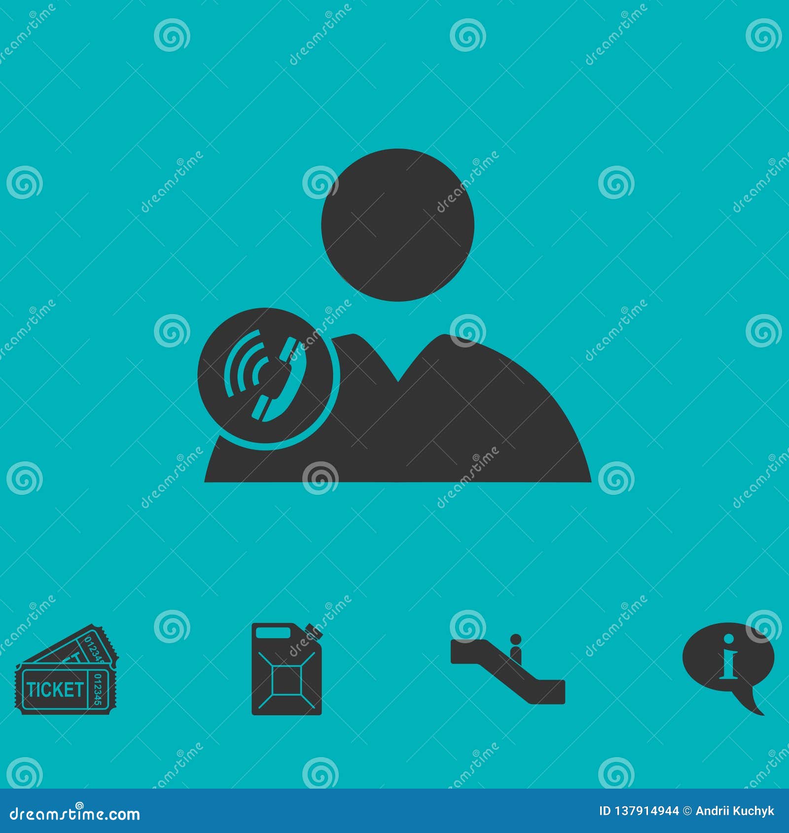 Call to User icon flat stock vector. Illustration of icon - 137914944
