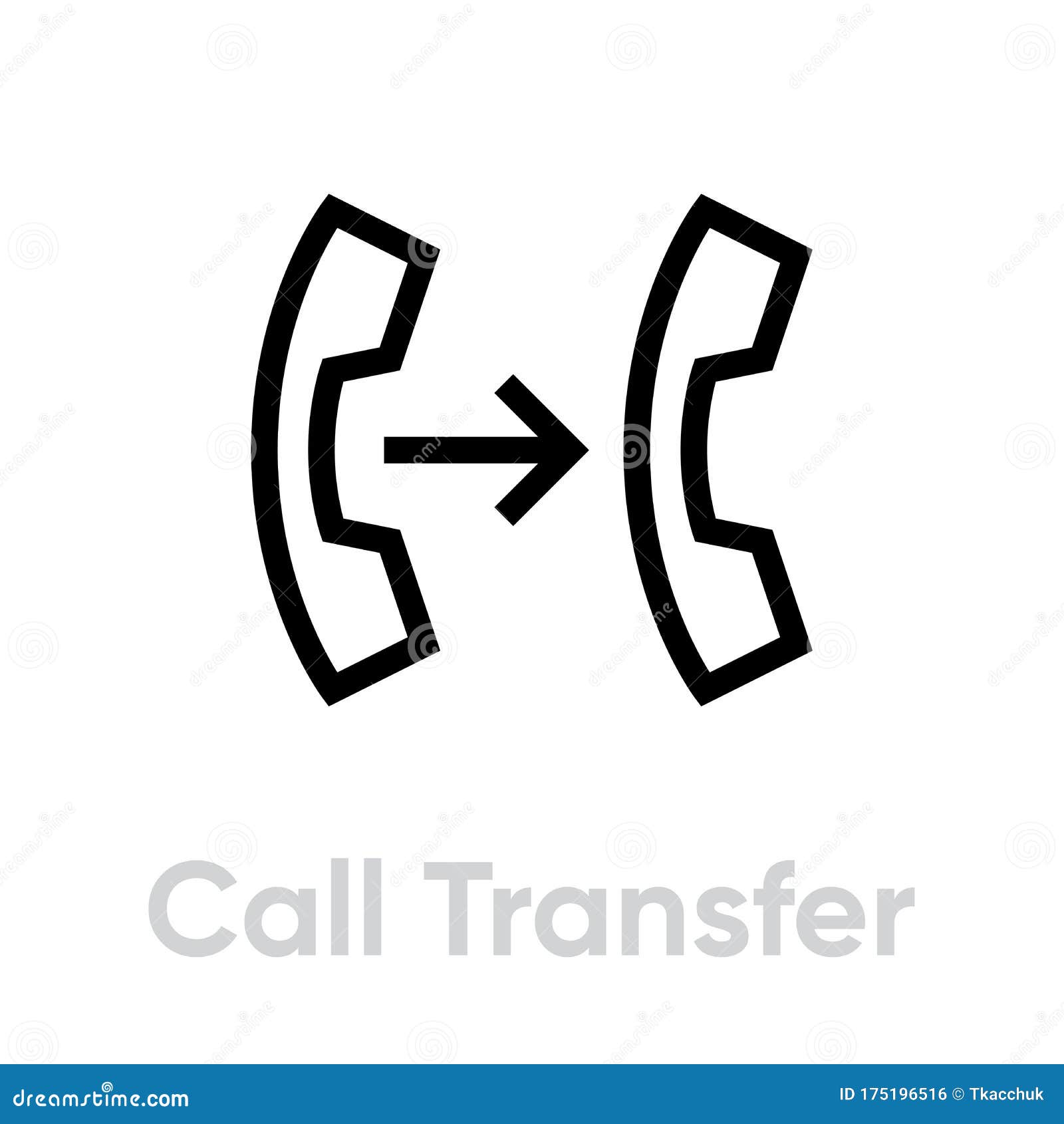 Call Transfer Icon. Editable Line Vector Stock Vector - Illustration of ...