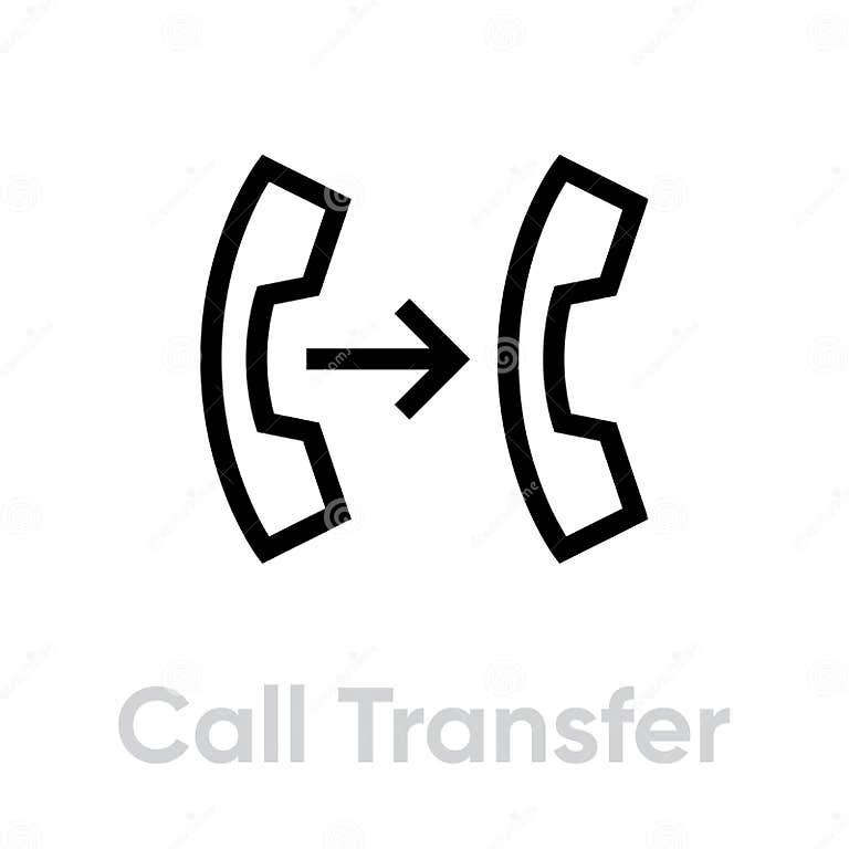 Call Transfer Icon. Editable Line Vector Stock Vector - Illustration of ...