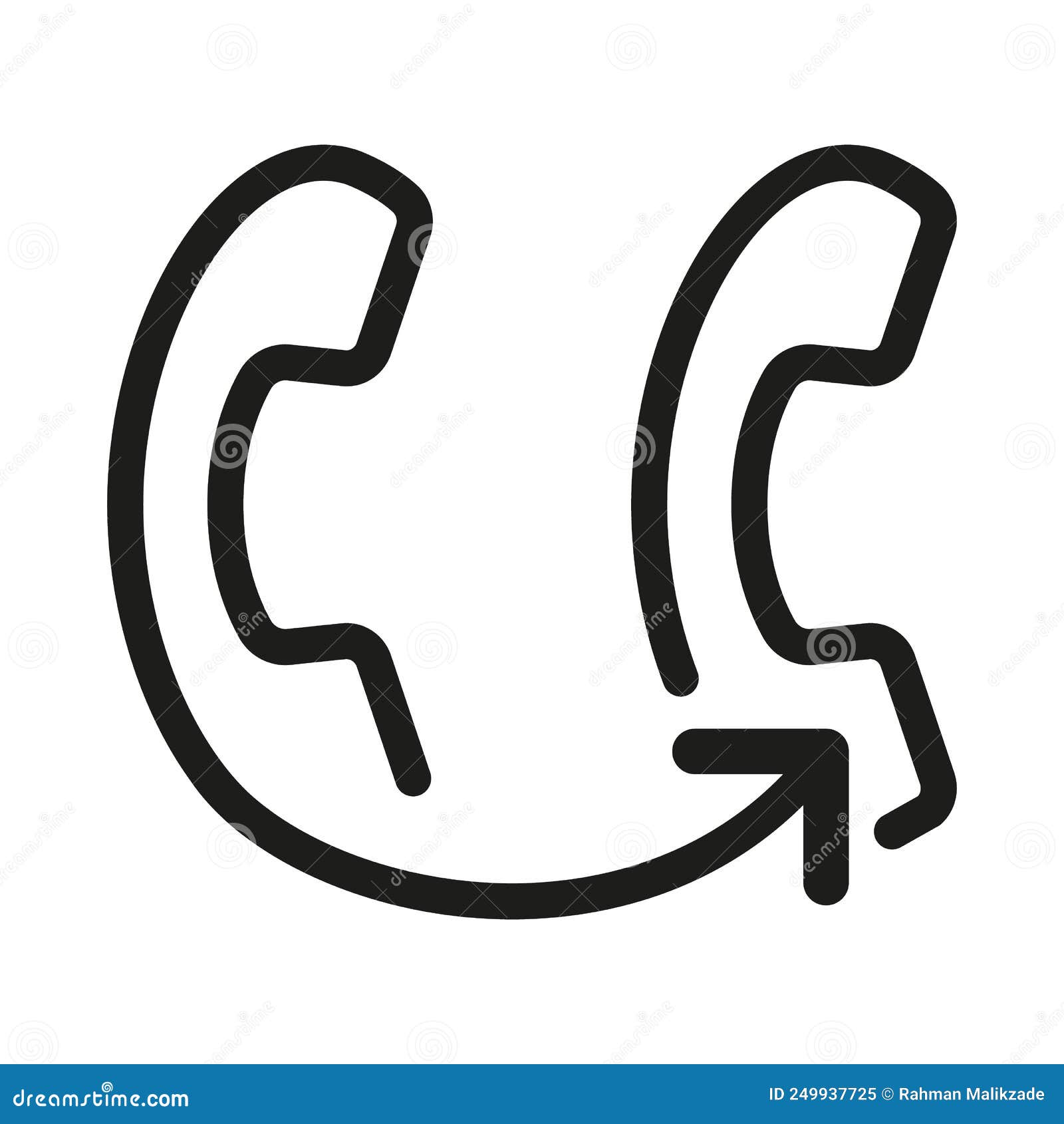 Call Transfer Line Icon Vector. Phone Icon Symbol Stock Vector ...