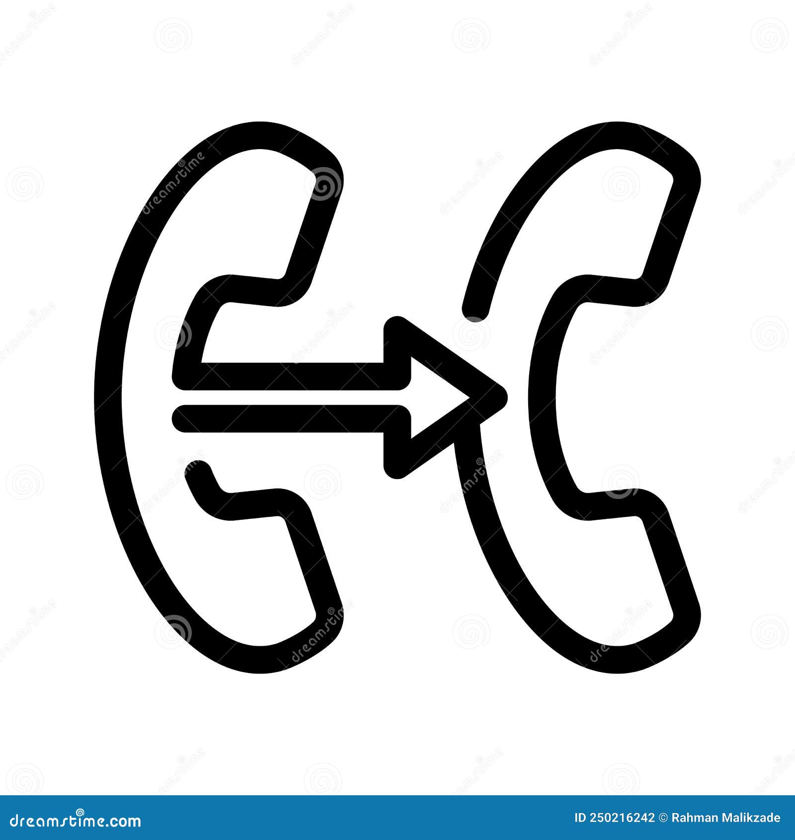 Call Transfer Line Icon Vector. Phone Icon Symbol Stock Vector ...
