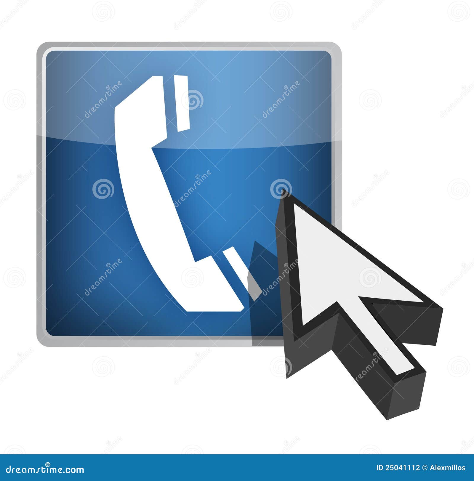 Call Us Blue Button and Cursor Illustration Stock Vector - Illustration ...