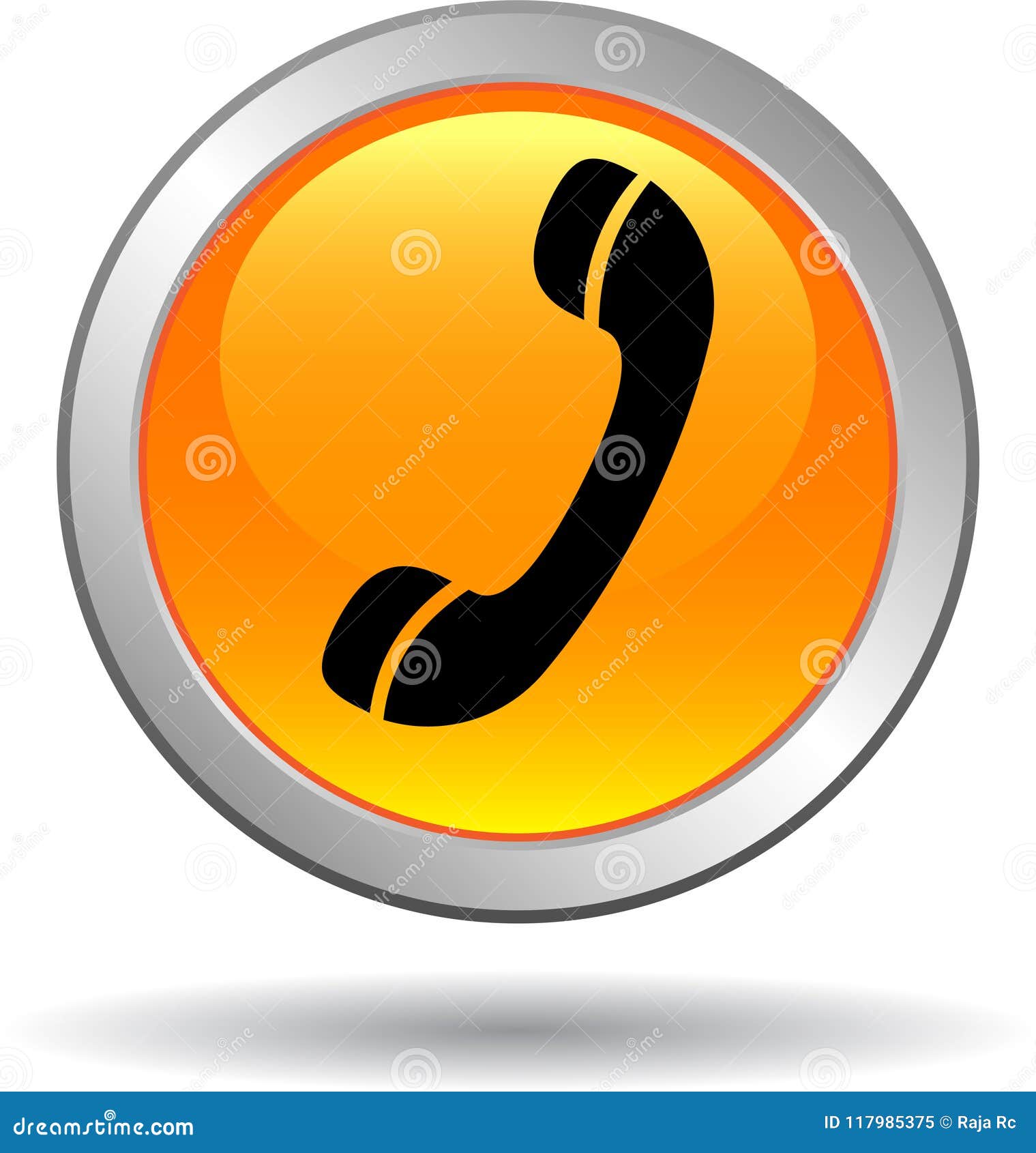 Call Us Button Web Icon Orange Stock Vector - Illustration of button ...