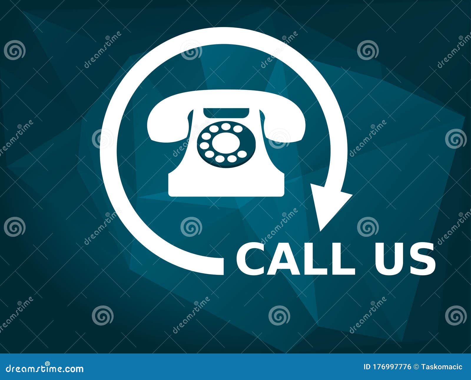 Call Us Concept Icon. White Old Phone Icon with Call Us Text. Stock ...