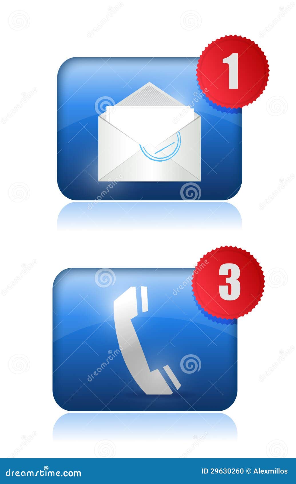 Call Us and email us inbox stock illustration. Illustration of label ...