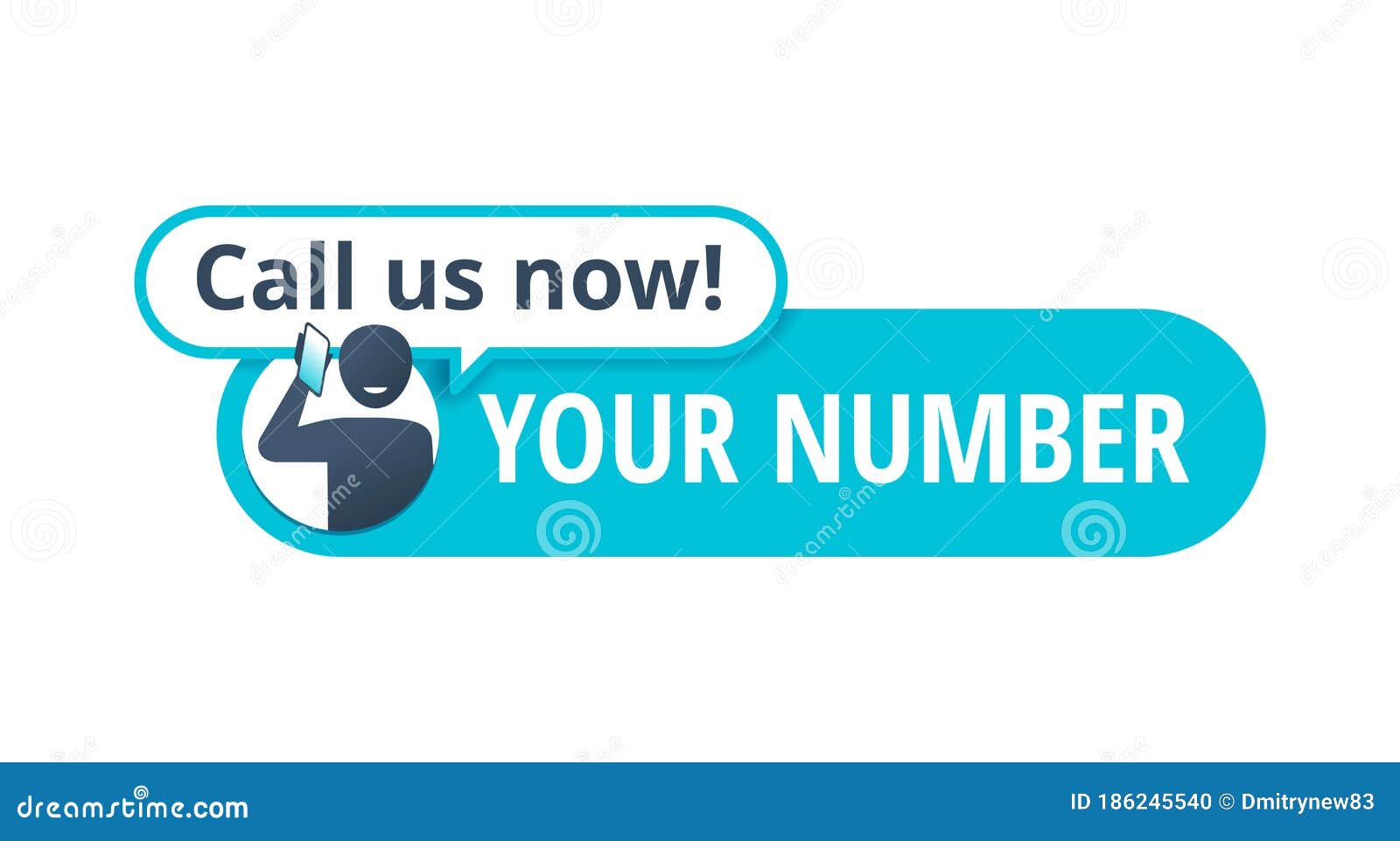 Call Us Now Button Template with Talking Human Stock Vector ...