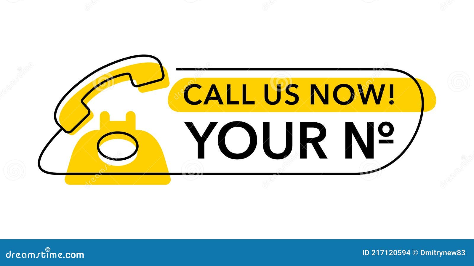 Call Us Now. Thin Line Template for Phone Number Stock Vector ...