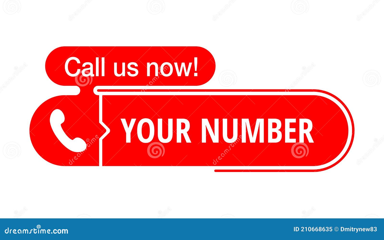 Call Us Red Rounded Button for Phone Number Stock Vector - Illustration ...