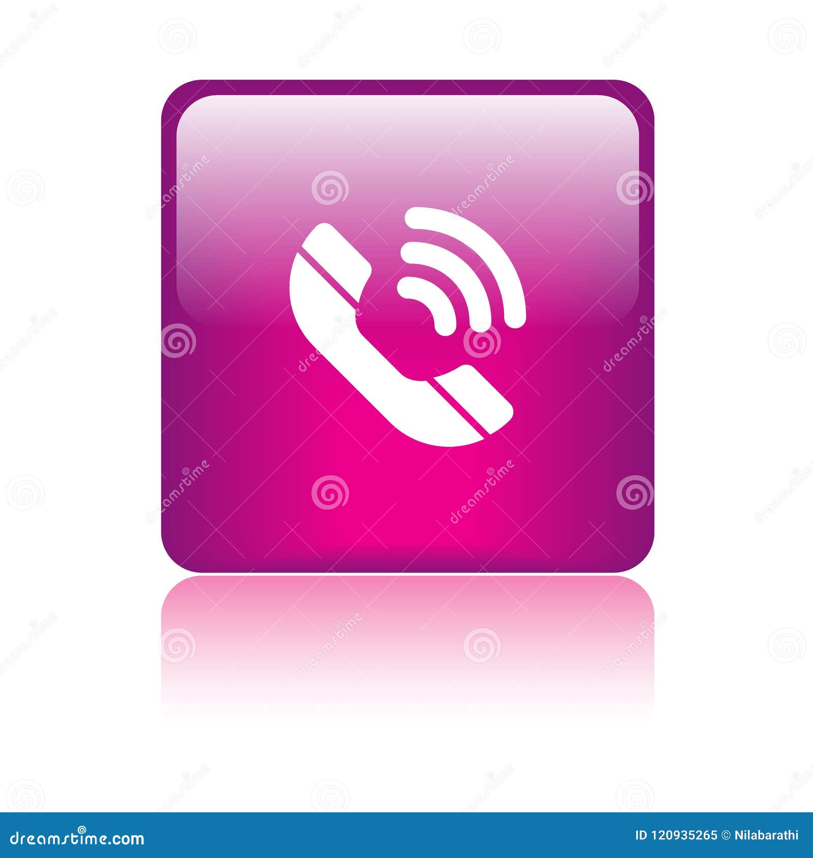 Phone call button square stock illustration. Illustration of chat ...