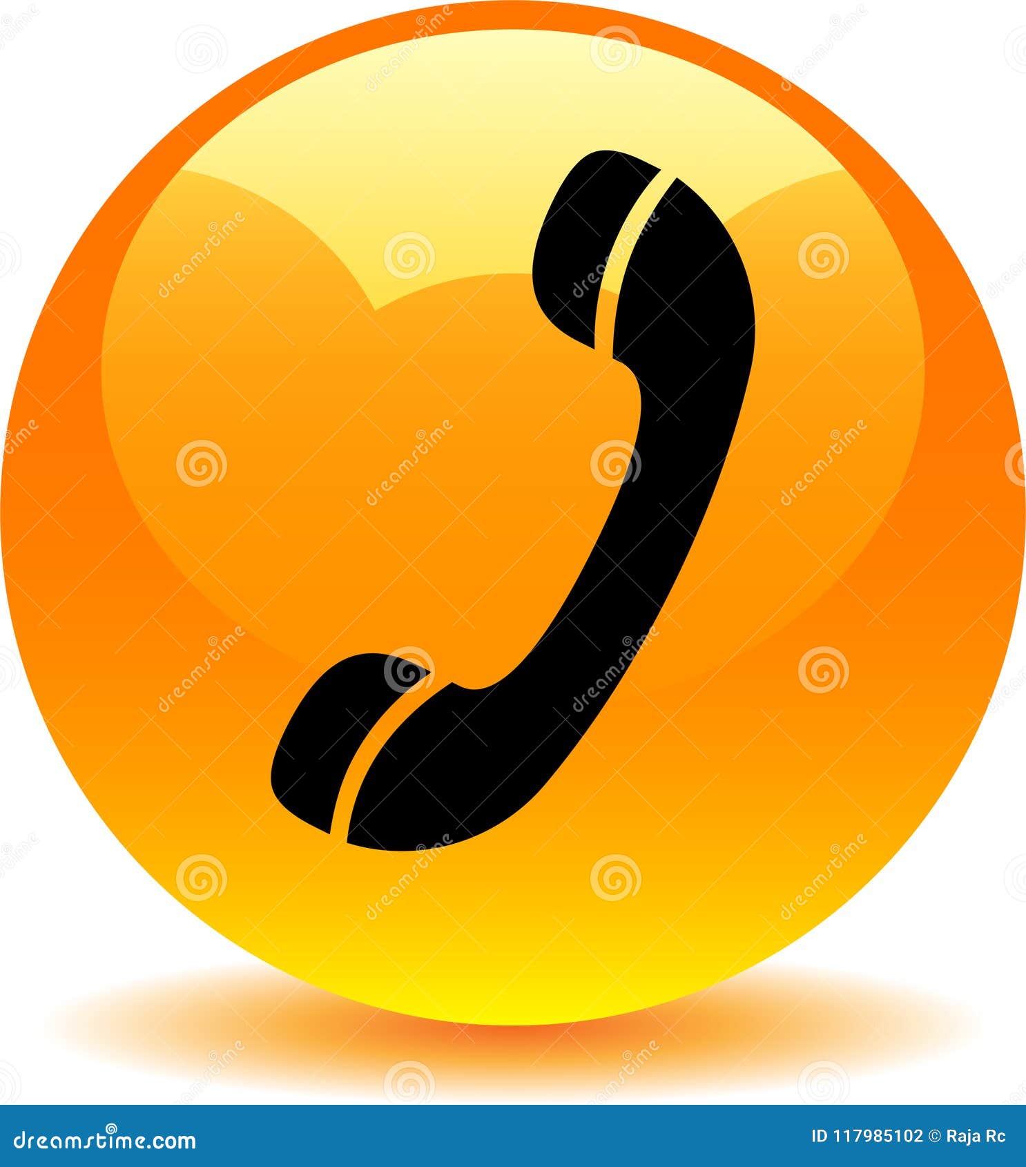 Call Us Button Web Icon Orange Stock Vector - Illustration of member ...