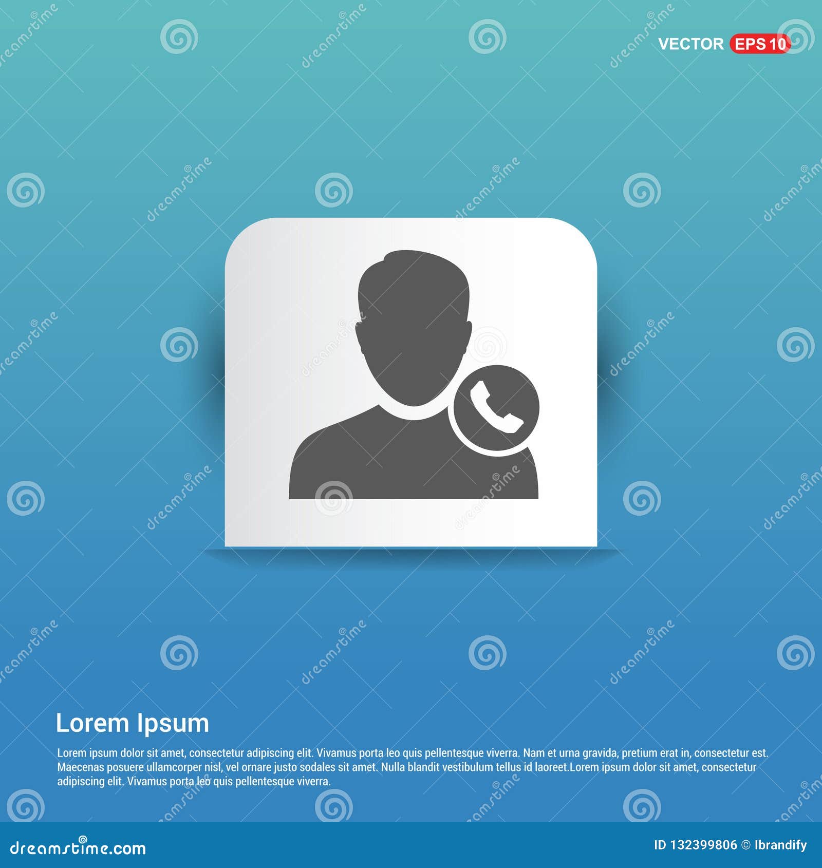 Call User Icon - Blue Sticker Button Stock Vector - Illustration of ...
