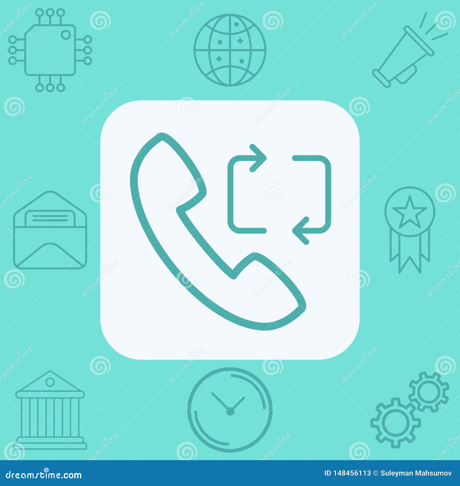 Call Vector Icon Sign Symbol Stock Illustration - Illustration of line ...