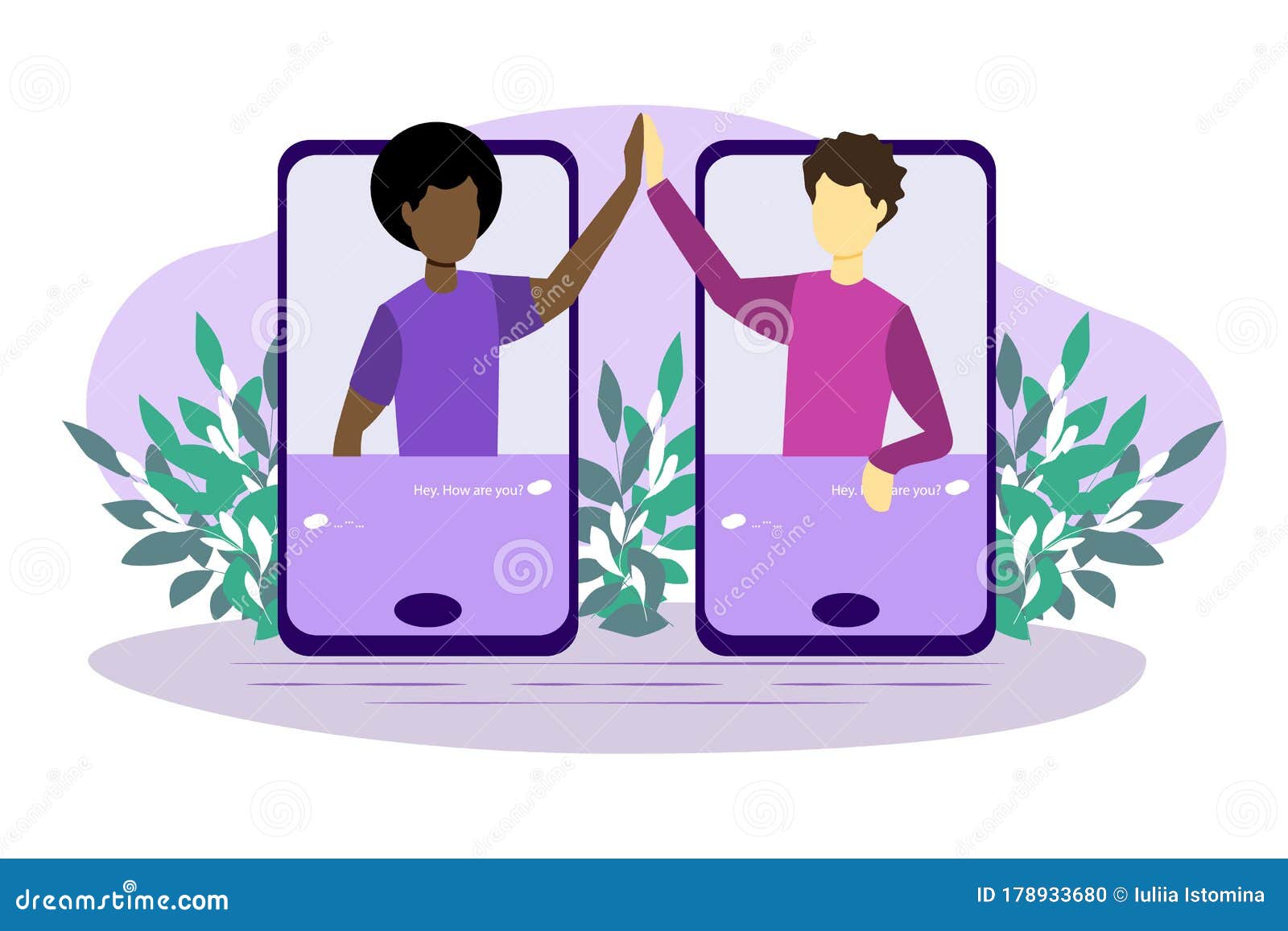 Call Vector Illustration. Flat Cellphone Communication Persons Concept ...