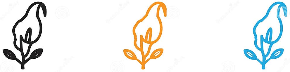 Calla Icon Vector Logo Set Collection for Web App Ui Stock Illustration ...