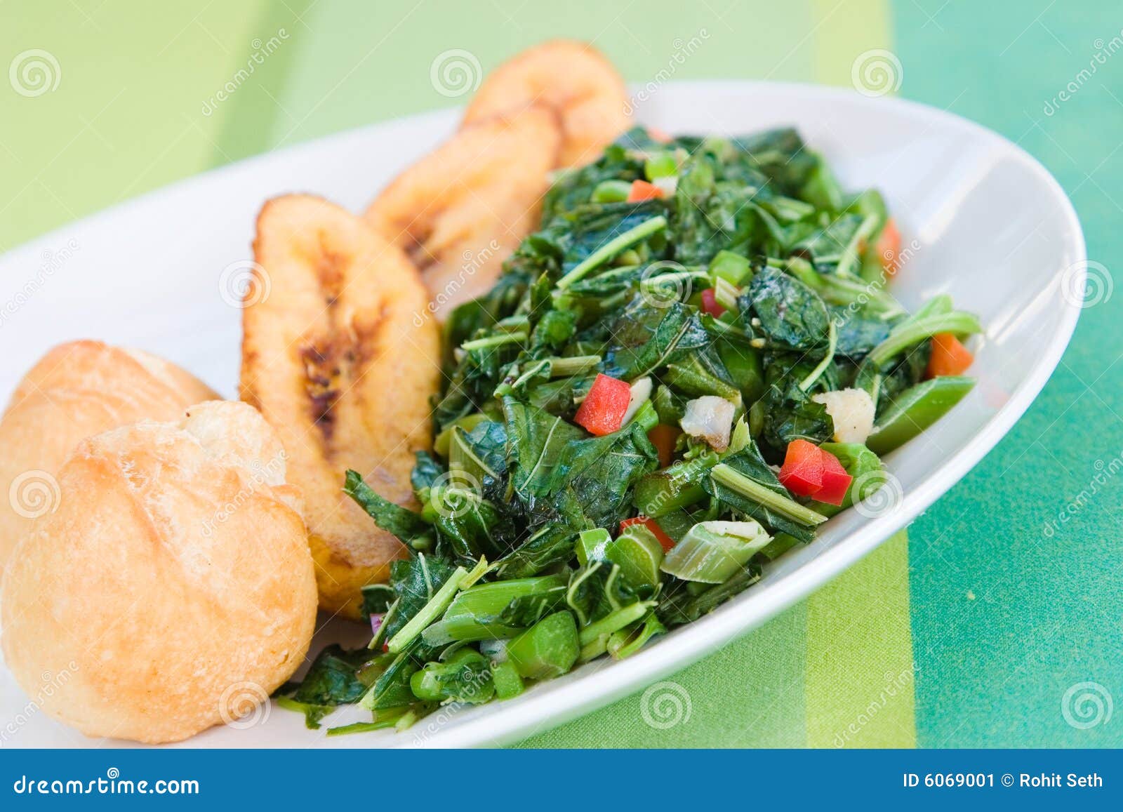 Callaloo Vegetable and Dumplings - Caribbean St Stock Image - Image of ...