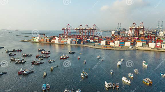 Callao, Lima / Peru - October 13 2019: View of Dock and Containers in ...