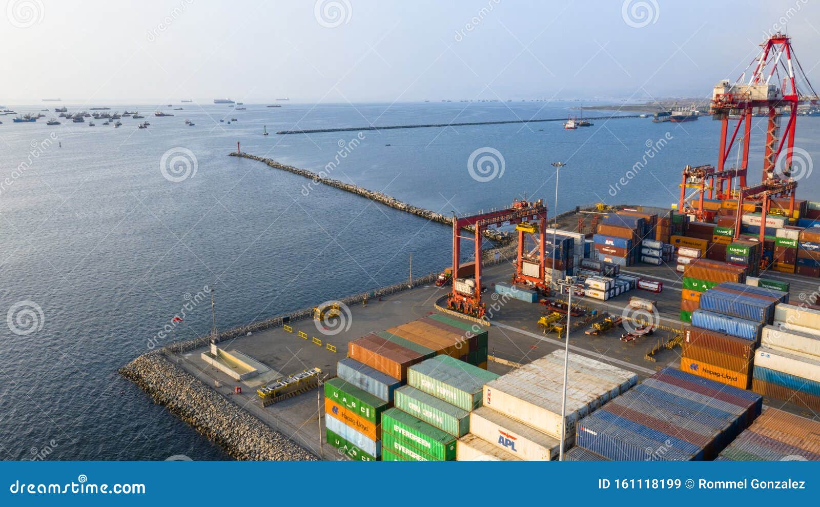 Callao, Lima / Peru - October 13 2019: View of Dock and Containers in ...