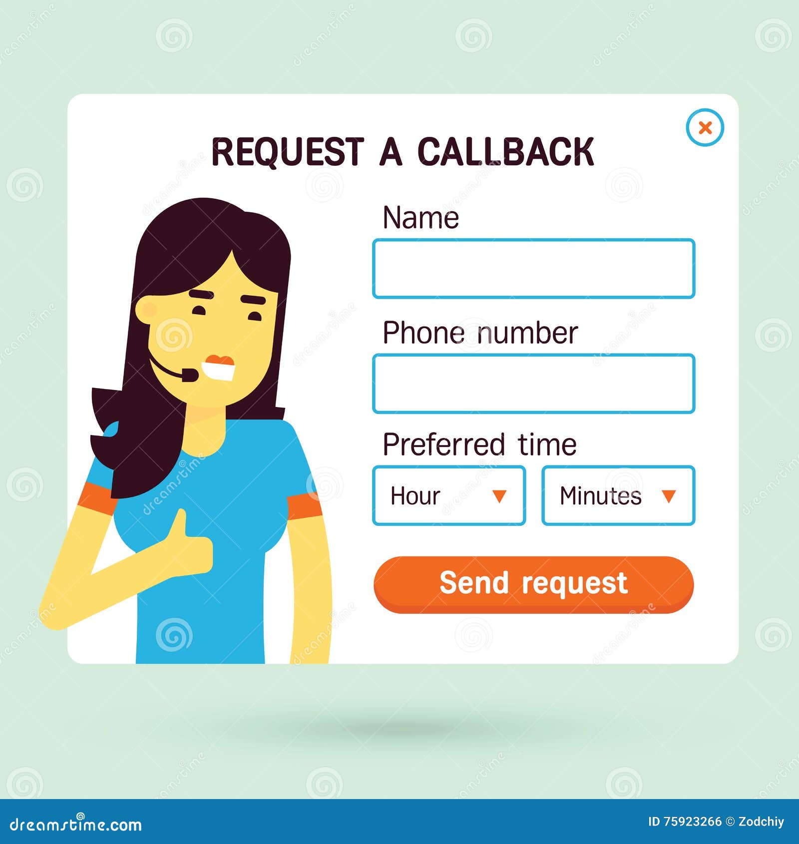 Callback-popup stock vector. Illustration of online, business - 75923266