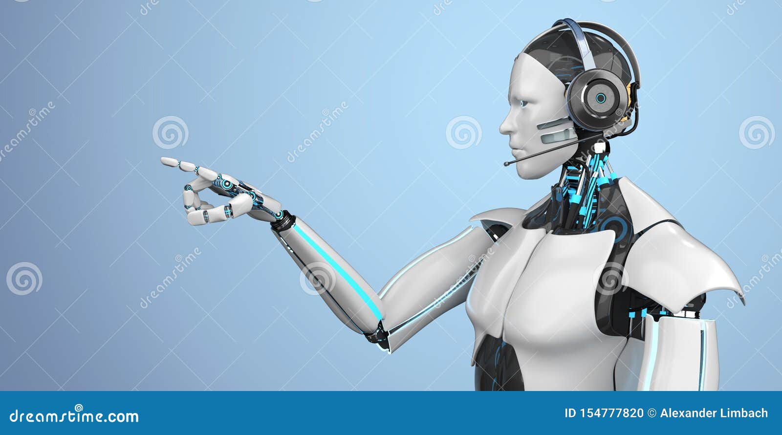 Callbot Robot Headset Click Stock Illustration - Illustration of deep ...
