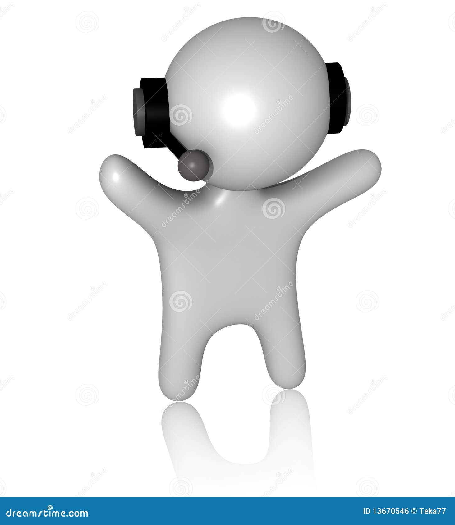 Callcenter agent 3d stock illustration. Illustration of speaking - 13670546