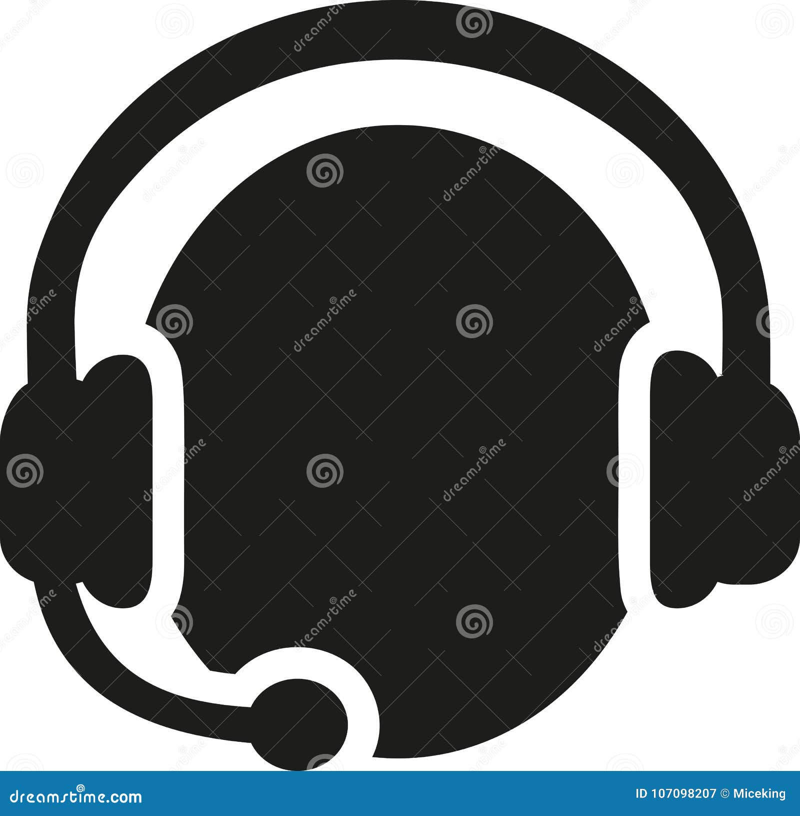 Callcenter Icon with Headset Stock Vector - Illustration of vector ...