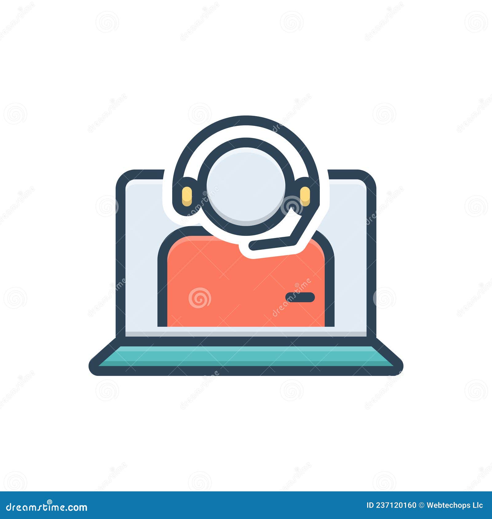 Color Illustration Icon for Call Center Operator, Call Center and ...