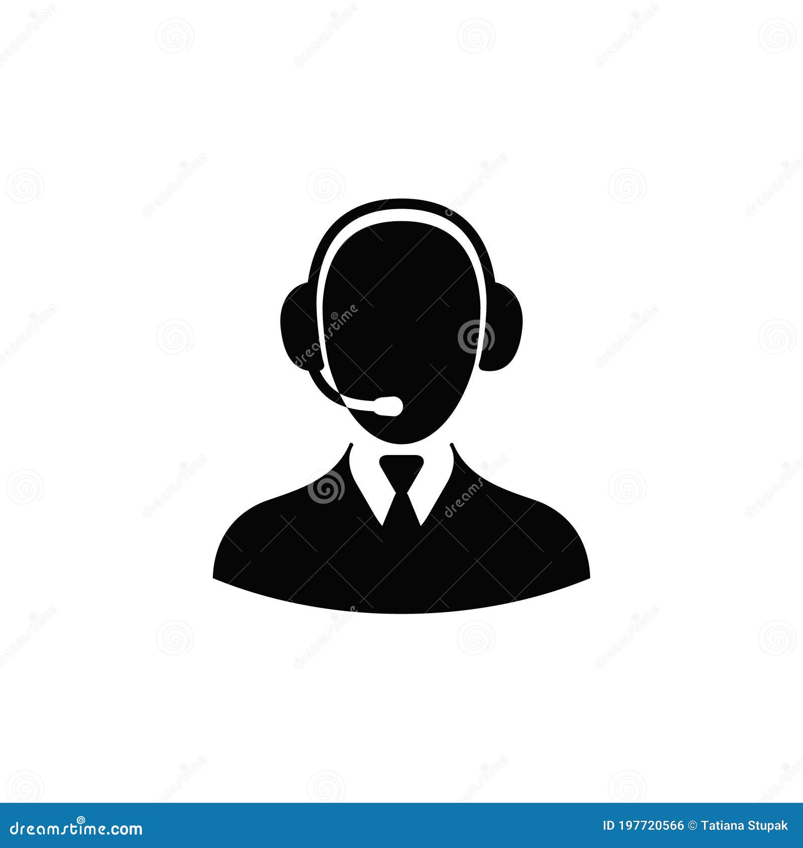 Callcenter Operator Icon. Vector Illustration Flat Style on White ...