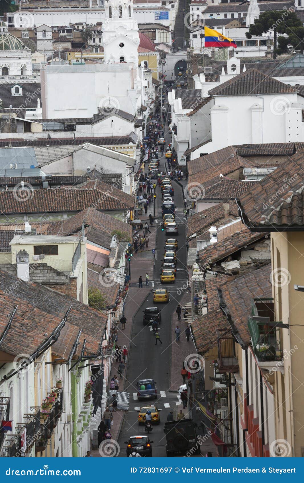 Calle Gabriel Garcia Moreno Fotografia Editorial - Imagem de cidade ...