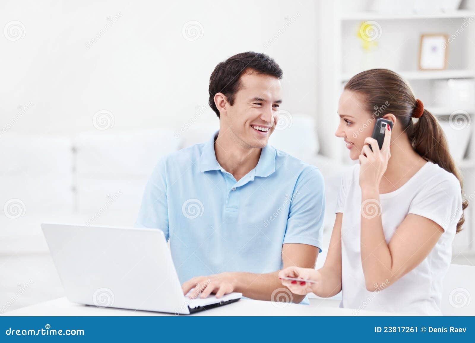 Caller stock image. Image of room, girl, white, adult - 23817261