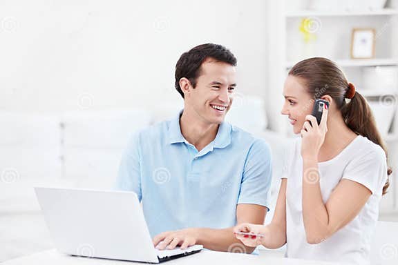 Caller stock image. Image of room, girl, white, adult - 23817261