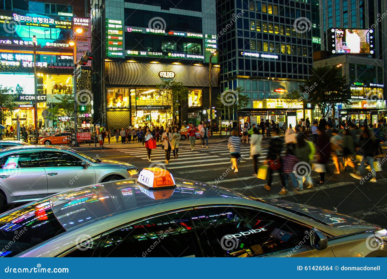 Calles De Gangnam, Seul, Corea Del Sur Imagen de archivo editorial ...