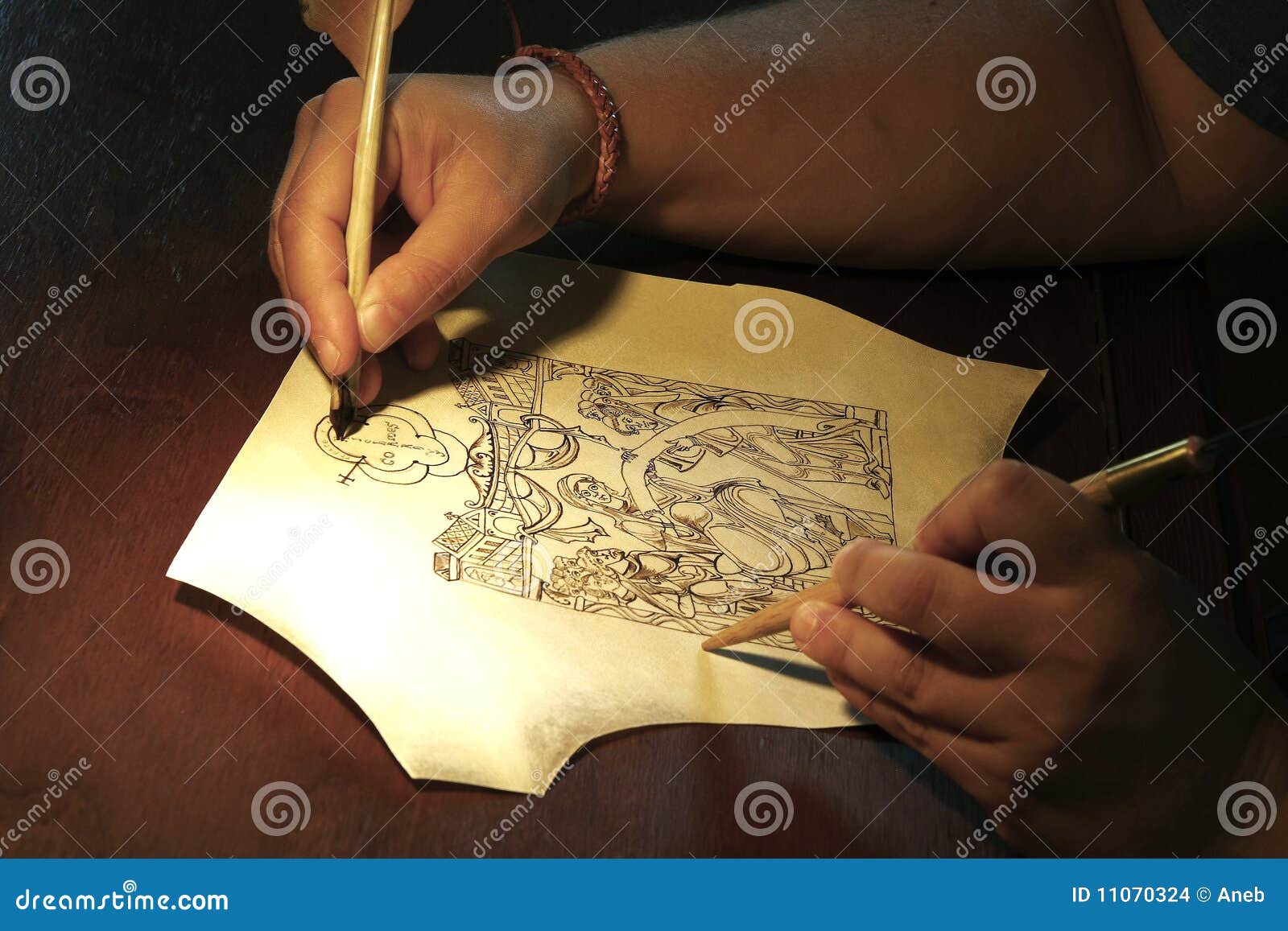 The calligrapher stock photo. Image of calligraphy, hands - 11070324