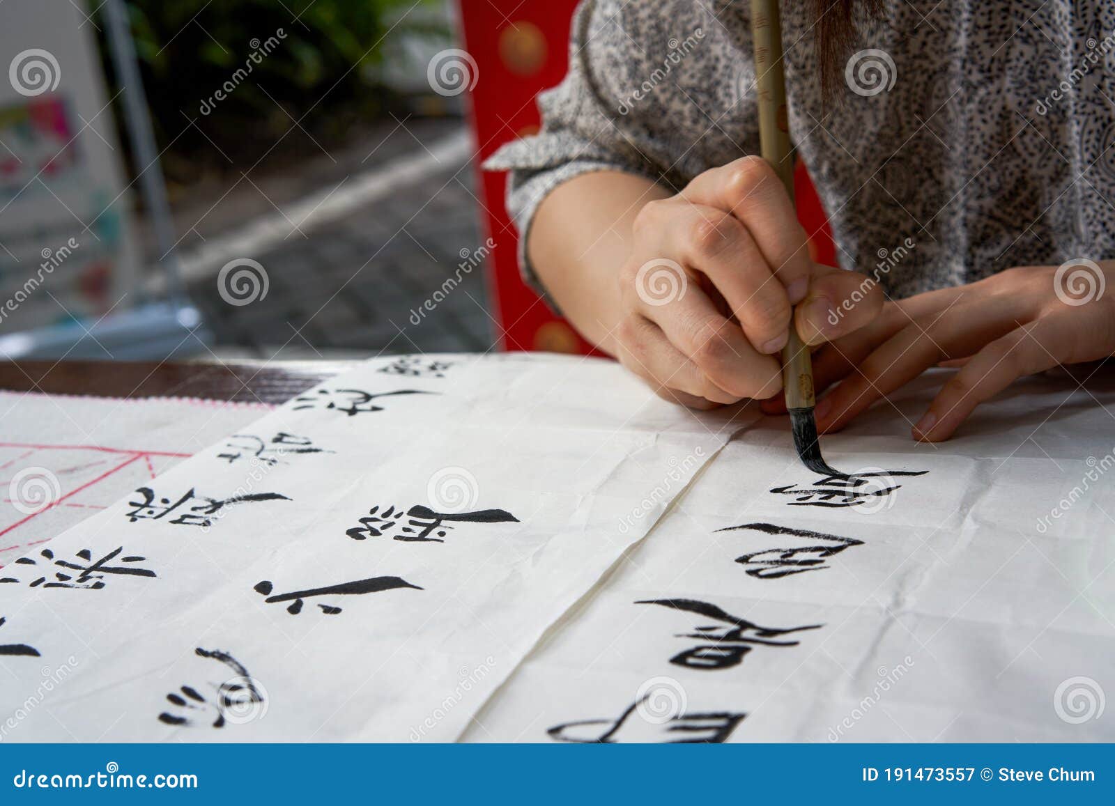 A Calligrapher is Creating Calligraphy and Writing Calligraphy Stock ...
