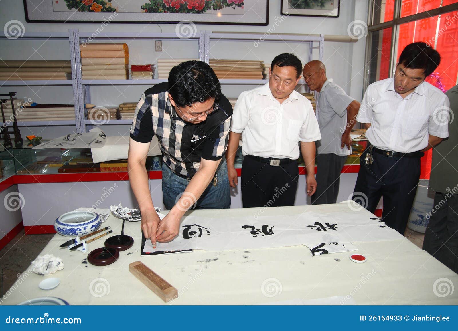 Calligrapher to create editorial stock photo. Image of china - 26164933