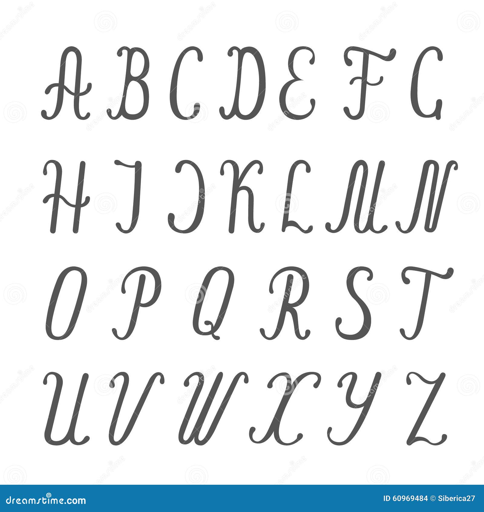 Calligraphic Alphabet Illustration. Stock Illustration - Illustration ...