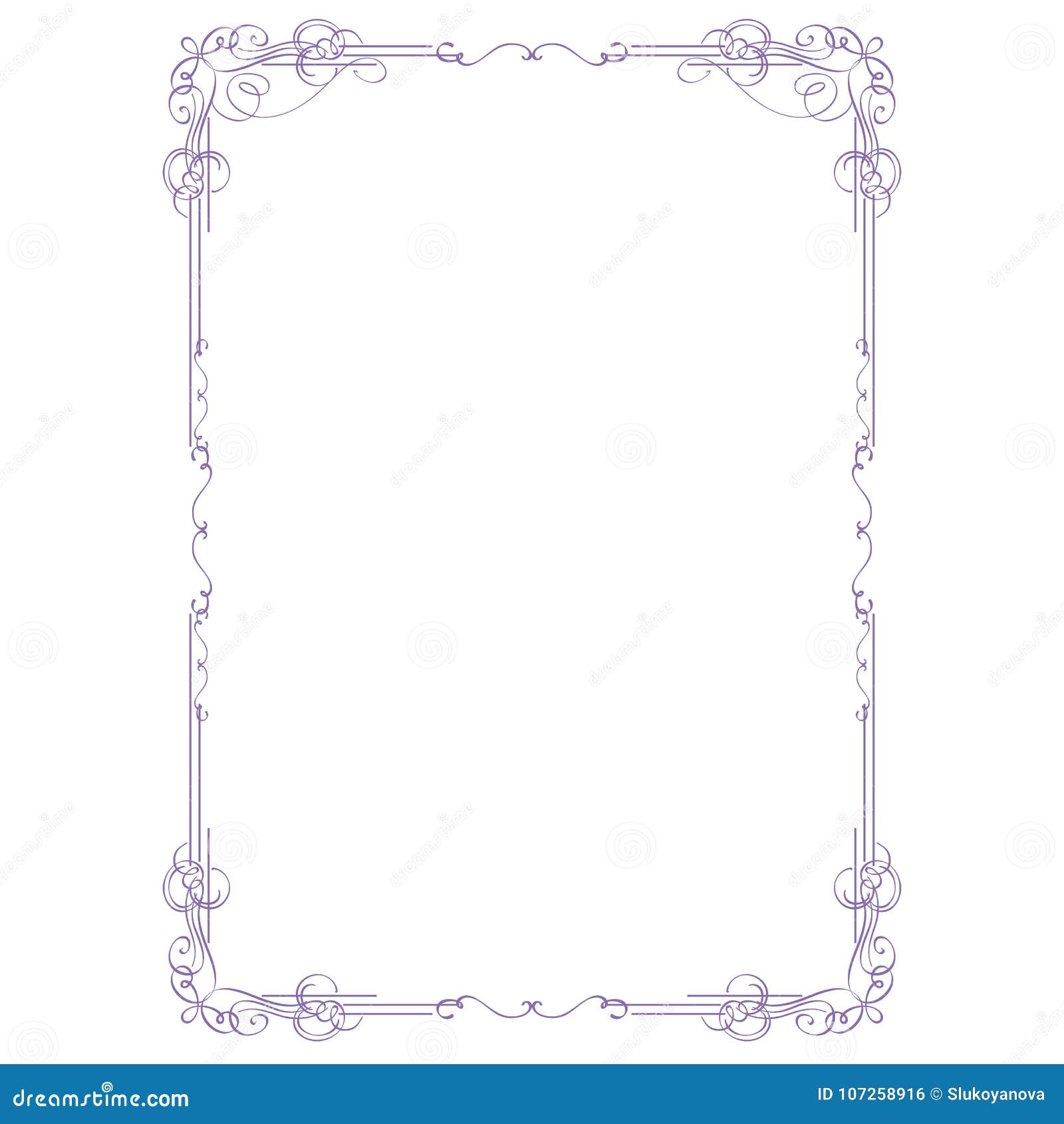 Calligraphic border frame stock vector. Illustration of banner - 107258916