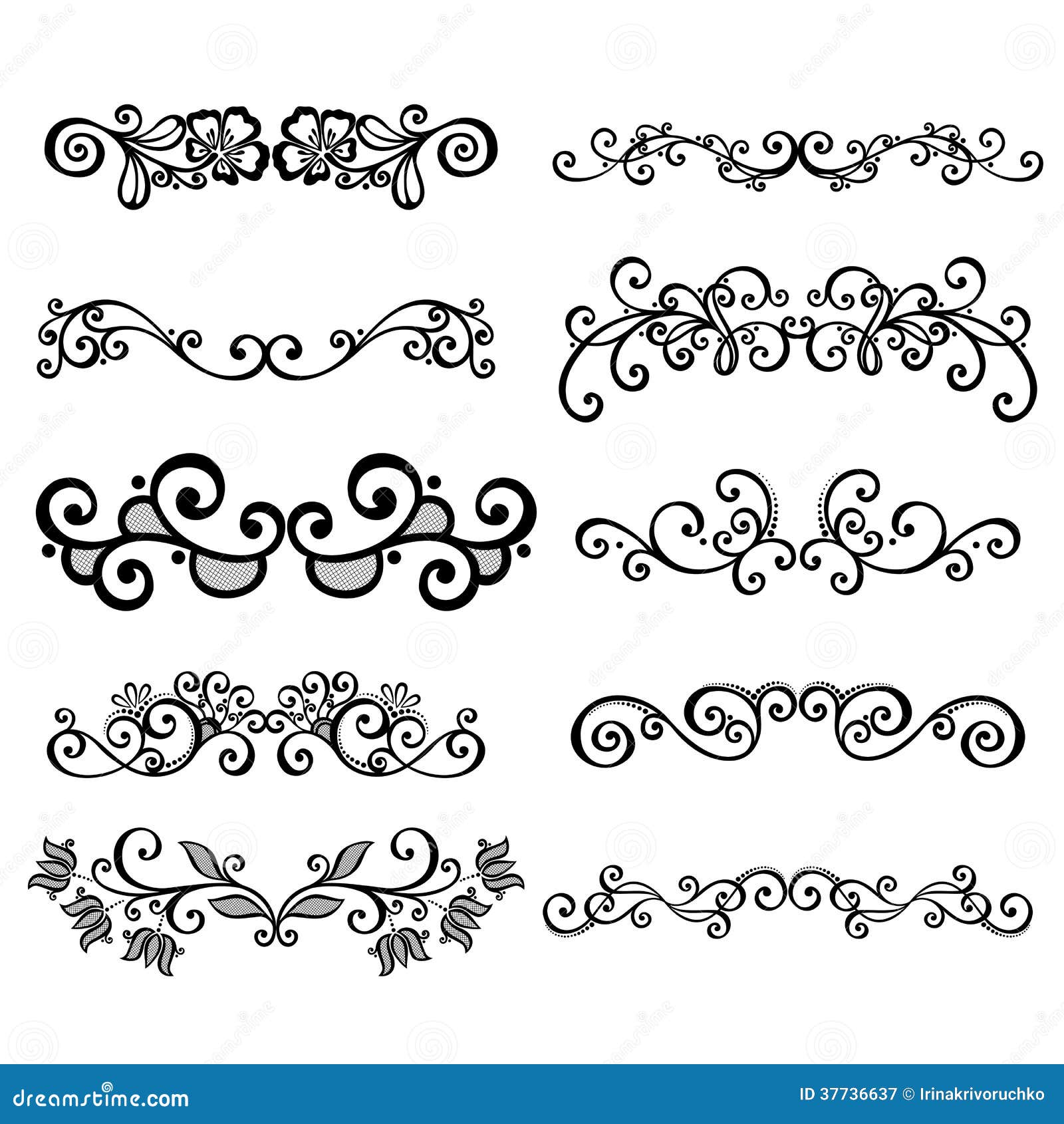 Calligraphic Borders Anctor D Page Decoration Stock Vector ...