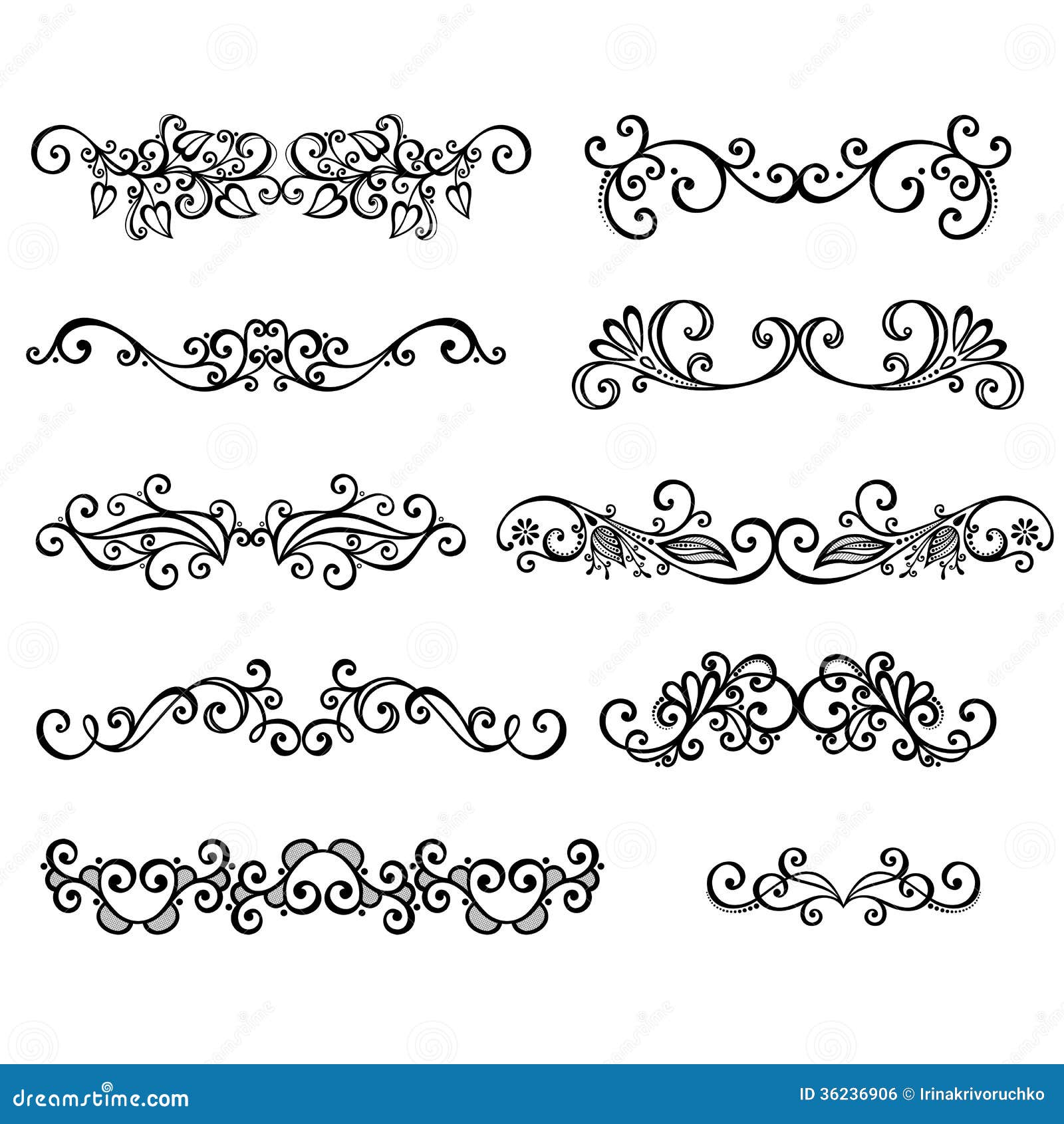 Calligraphic Borders Anctor D Page Decoration Stock Vector ...
