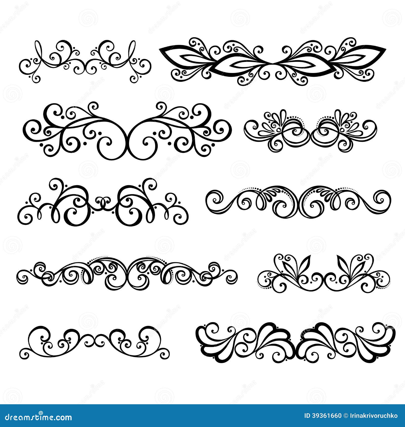 Calligraphic Borders Anctor D Page Decoration Stock Vector ...