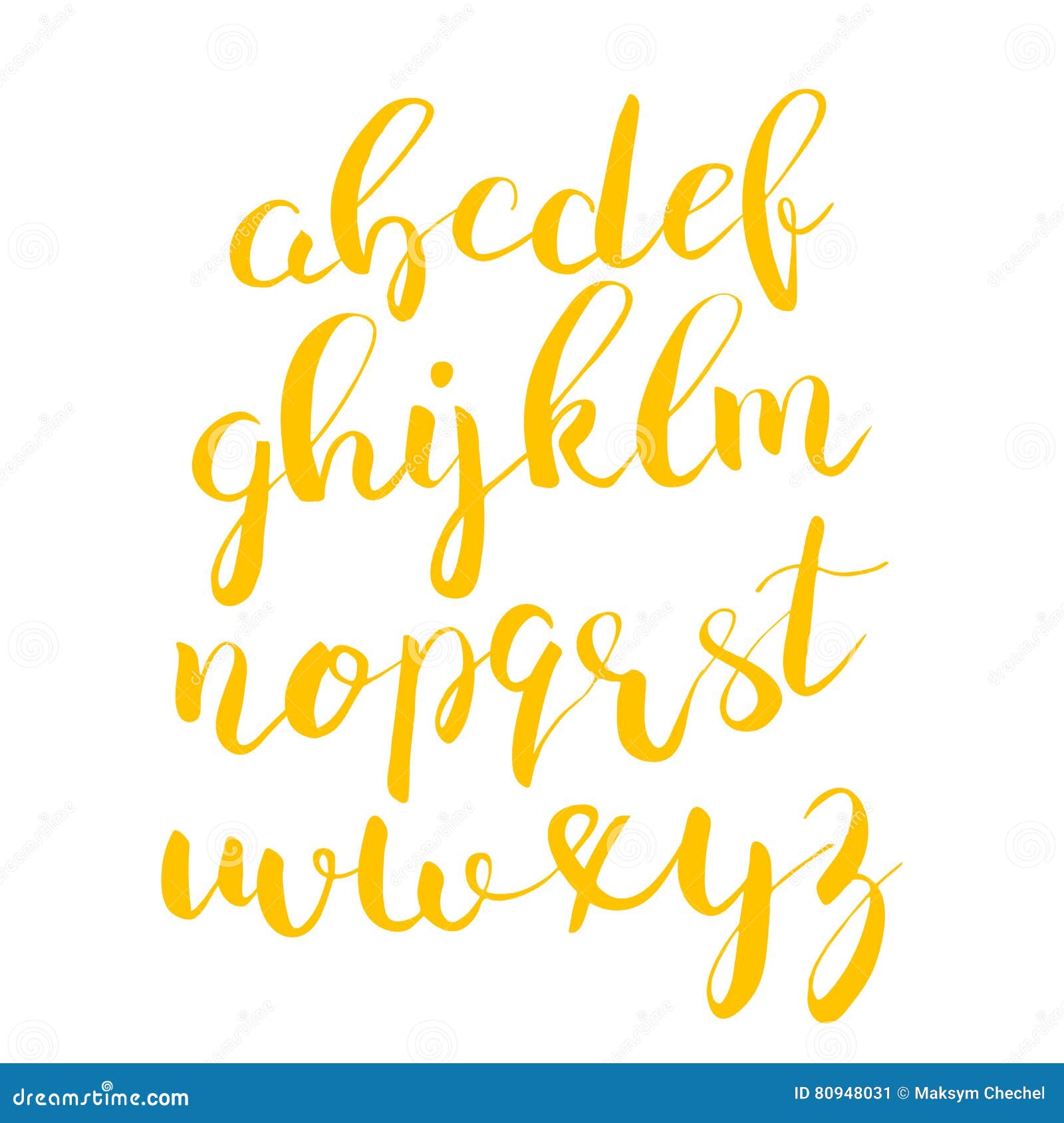 Calligraphic brushpen font stock vector. Illustration of calligraphy ...