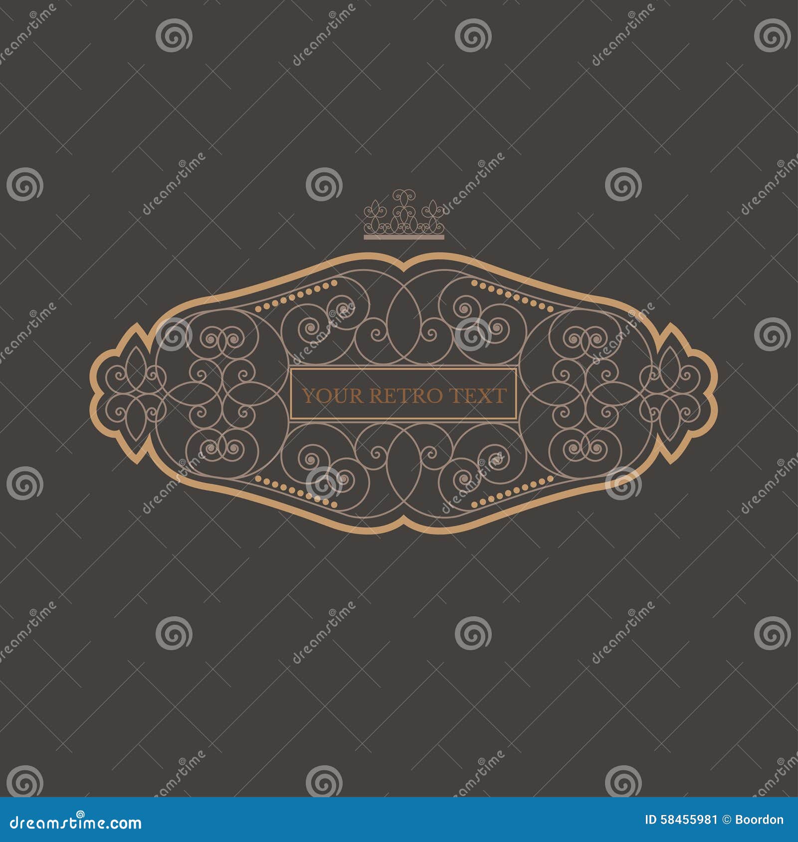 Calligraphic Circle Frame from Lines Pattern. Stock Vector ...