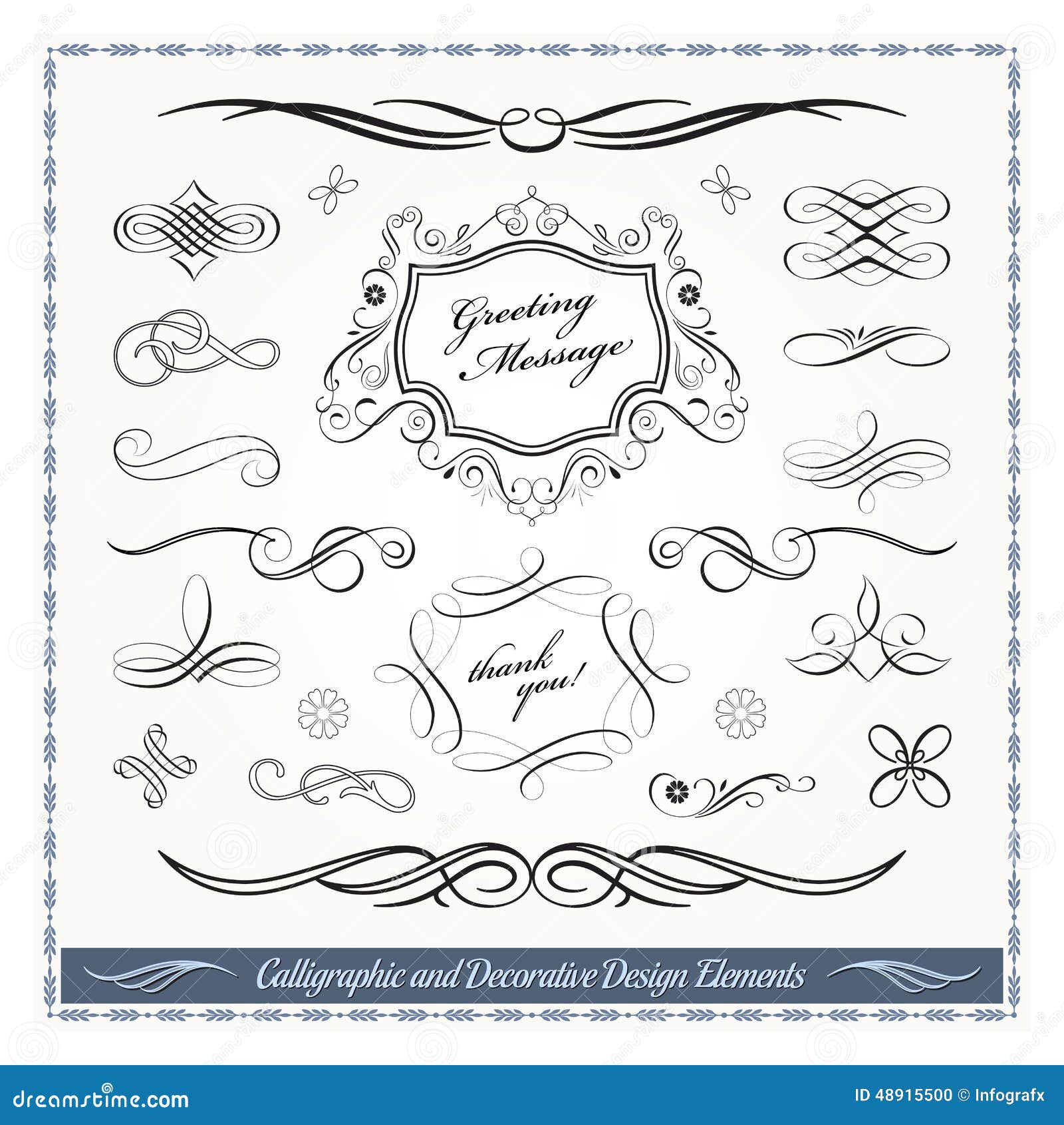 Calligraphic Decorative Design Elements Stock Vector - Illustration of ...
