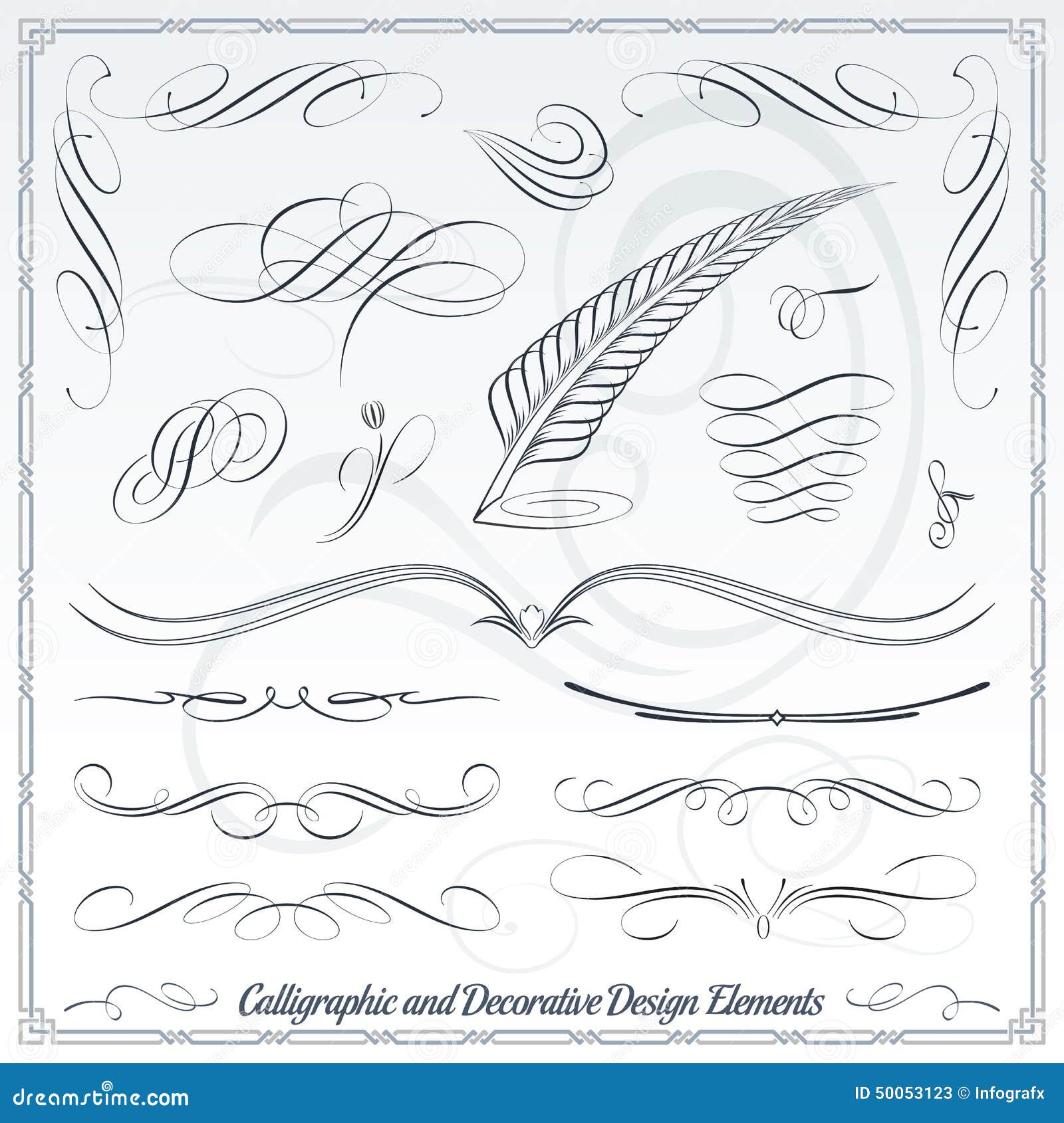 Calligraphic and Decorative Design Elements Stock Vector - Illustration ...
