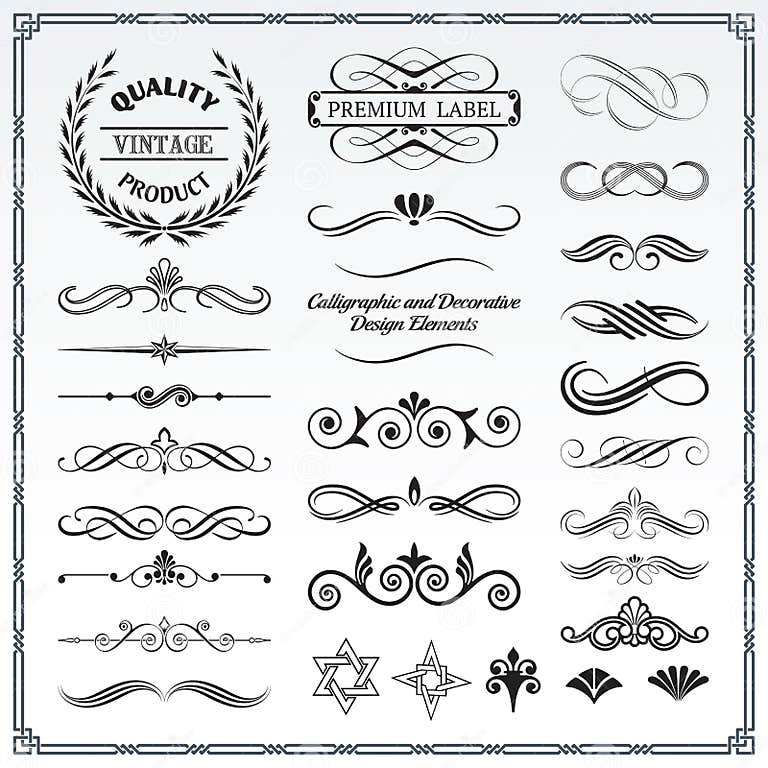 Calligraphic and Decorative Design Patterns Stock Vector - Illustration ...