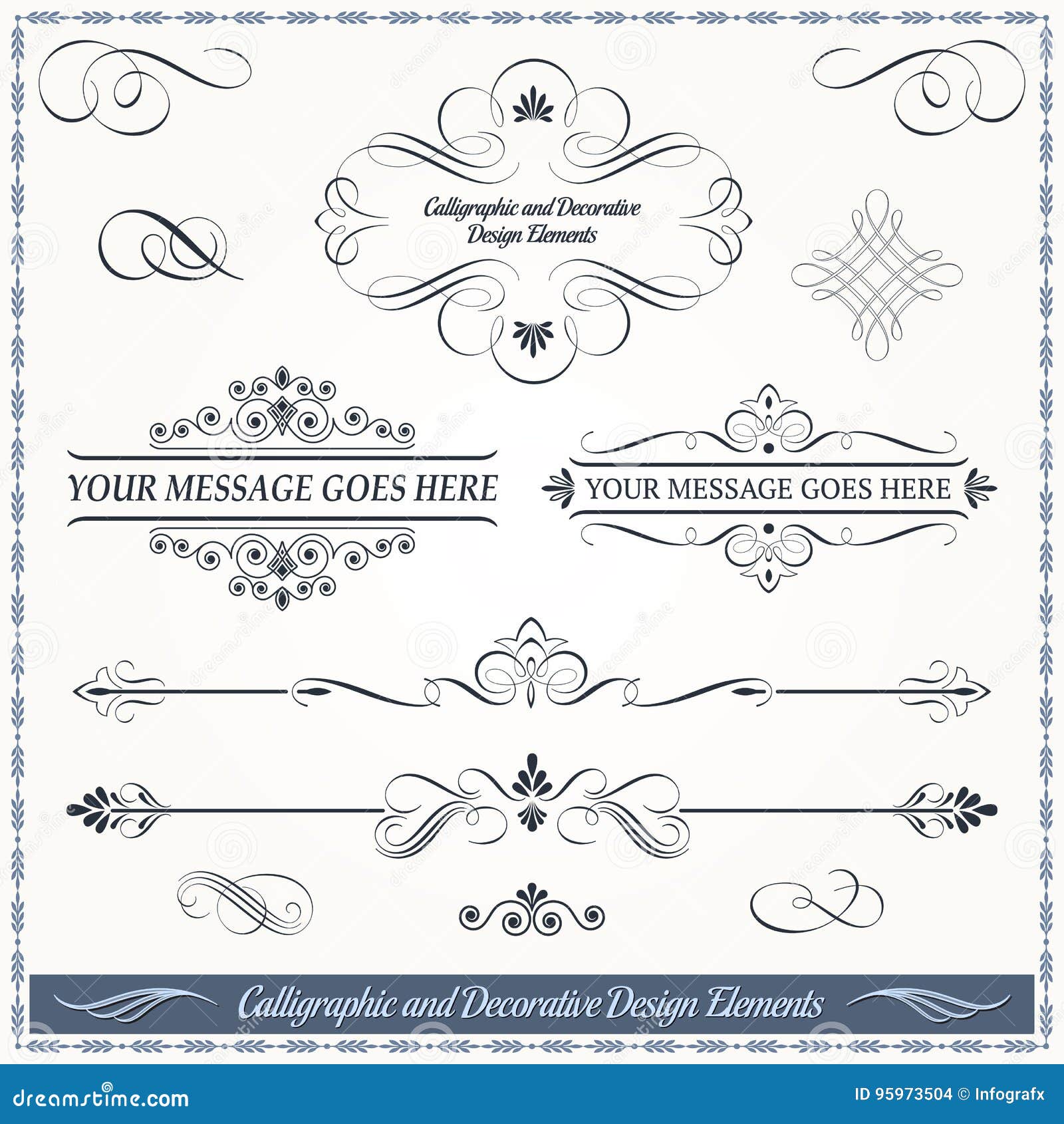 Calligraphic and Decorative Design Patterns Collection Stock Vector ...