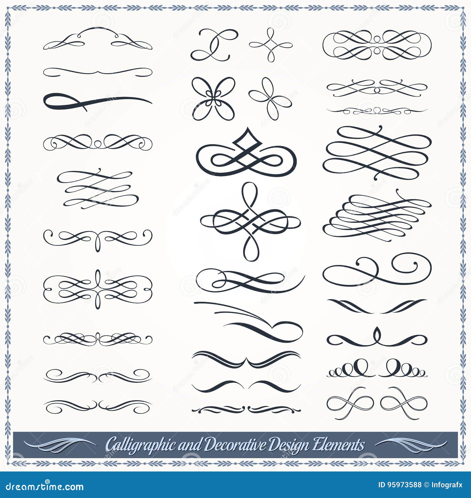 Calligraphic and Decorative Design Patterns Collection Stock Vector ...