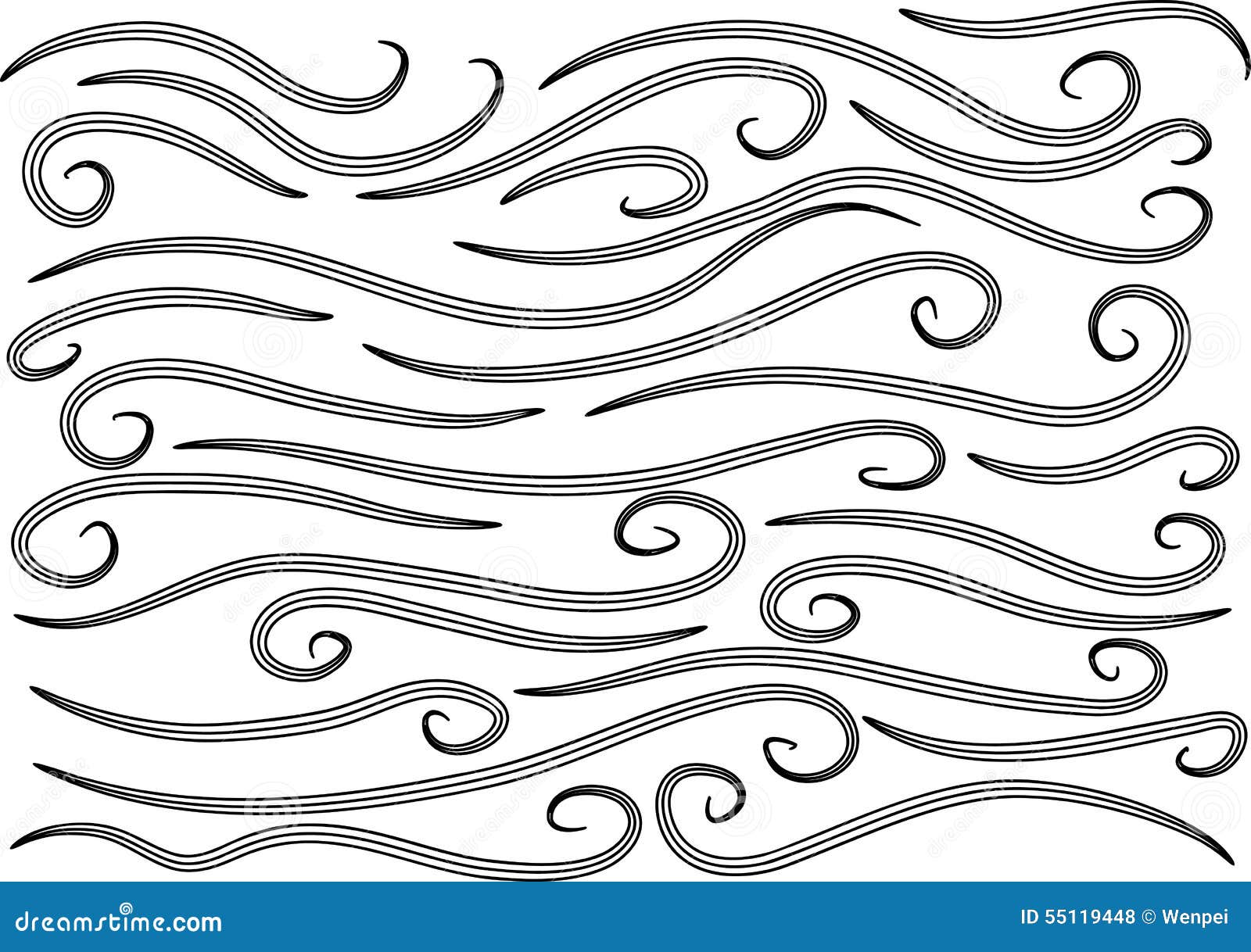 Calligraphic Decorative Elements with Lines Stock Illustration ...