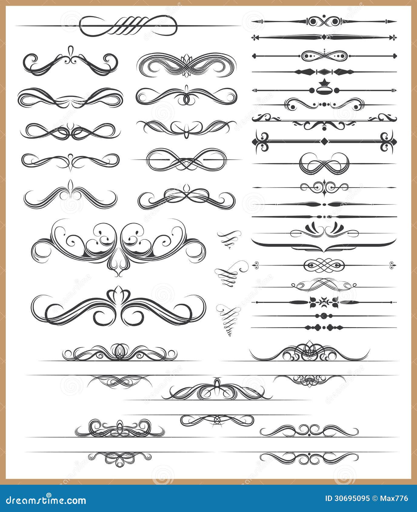 Decorative Elements In Vintage Style For Decoration Layout, Framing ...